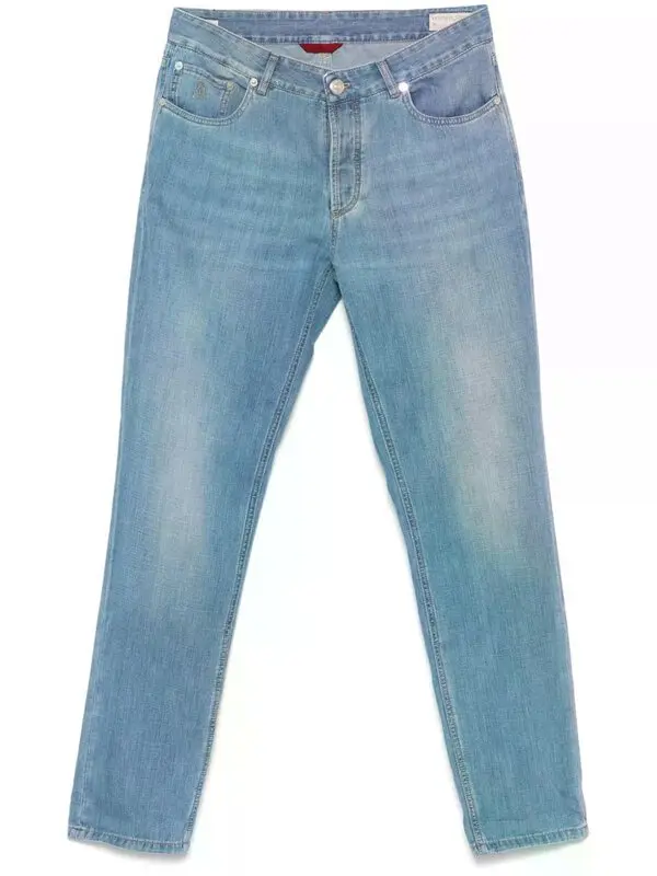 Brunello Cucinelli Cuffed-hem Jeans - C1470|denim Chiaro